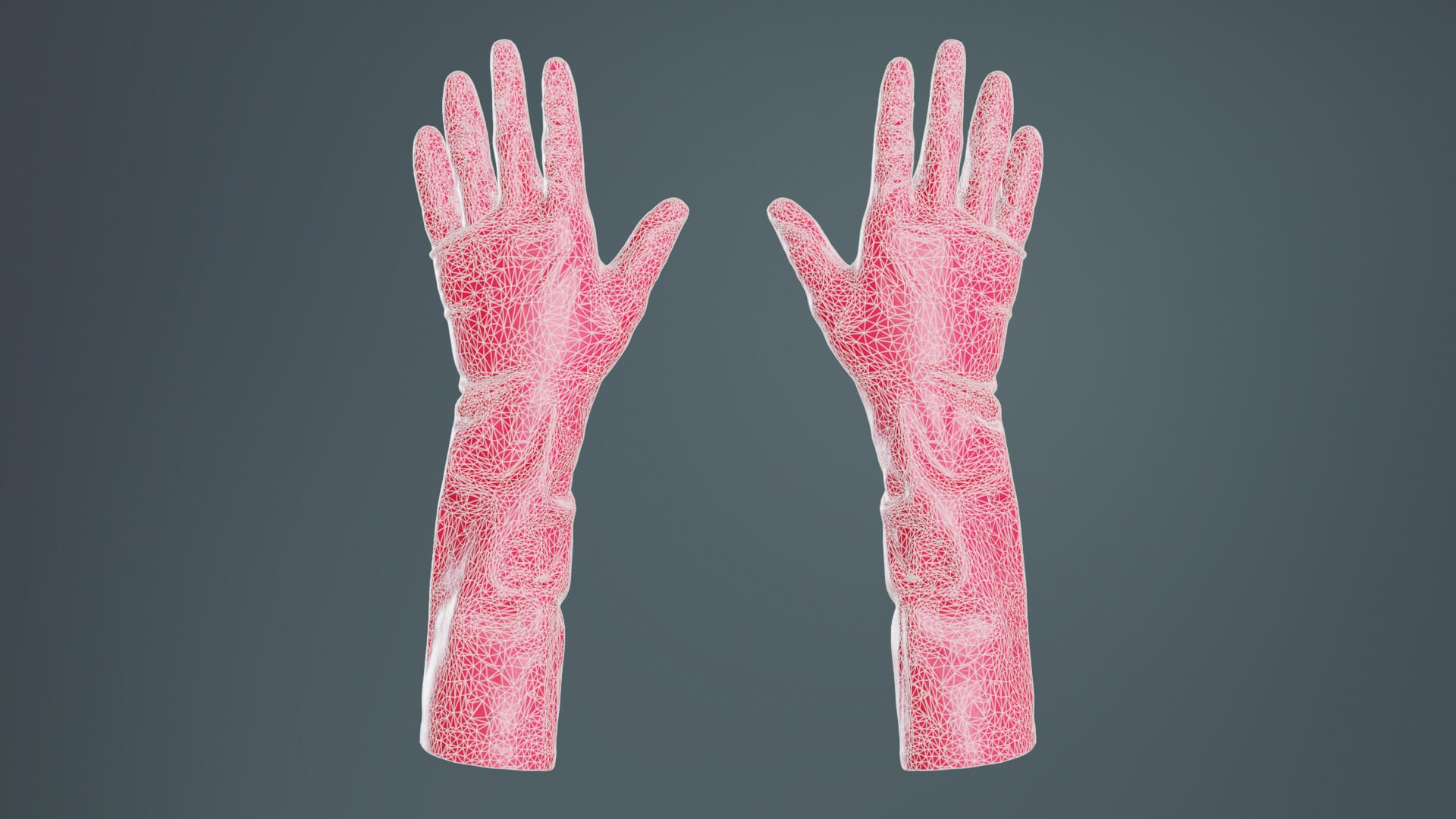 Elbow Length Latex Gloves - 3D Model by Polygonal Miniatures