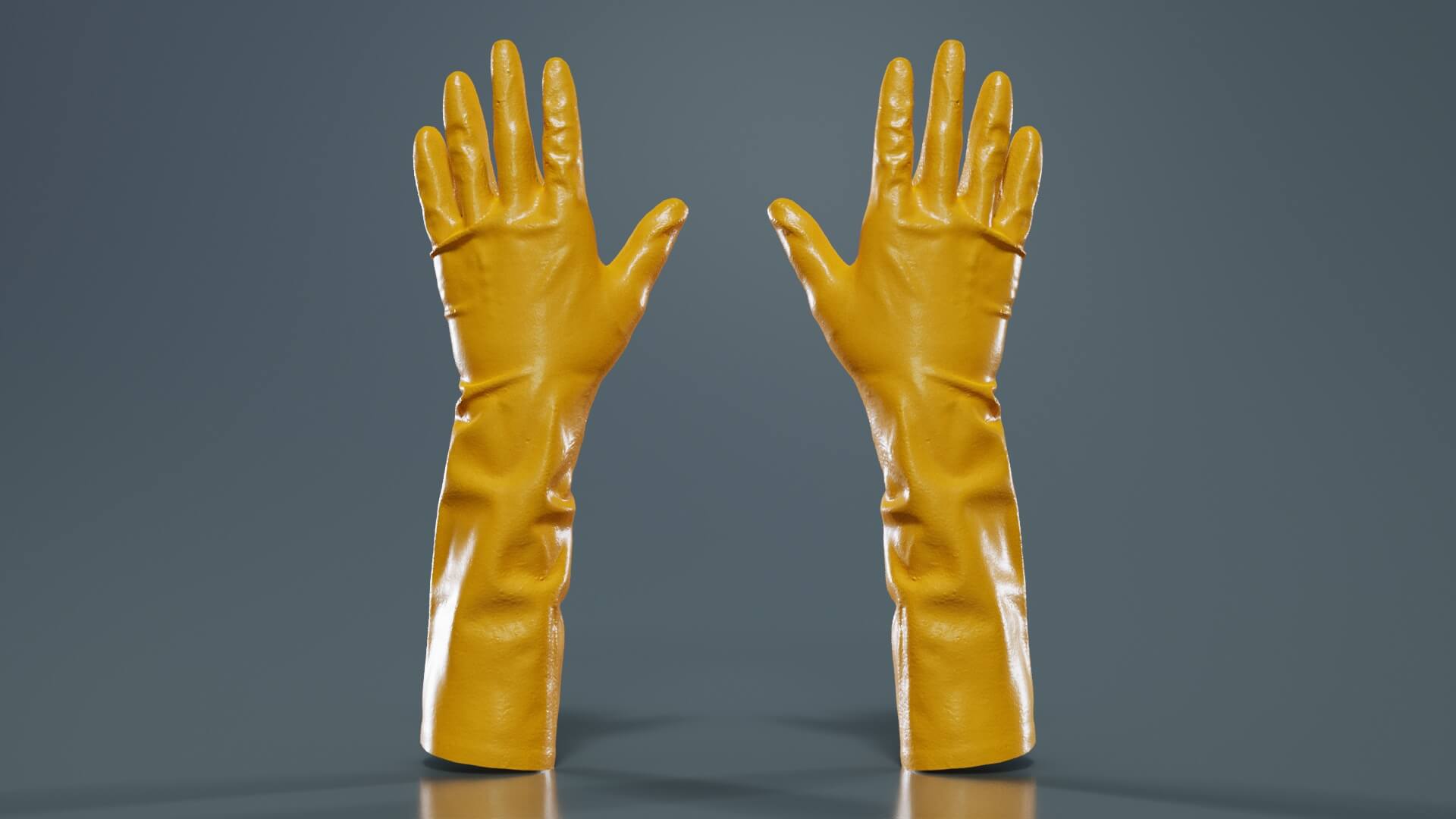 Elbow Length Latex Gloves - 3D Model by Polygonal Miniatures