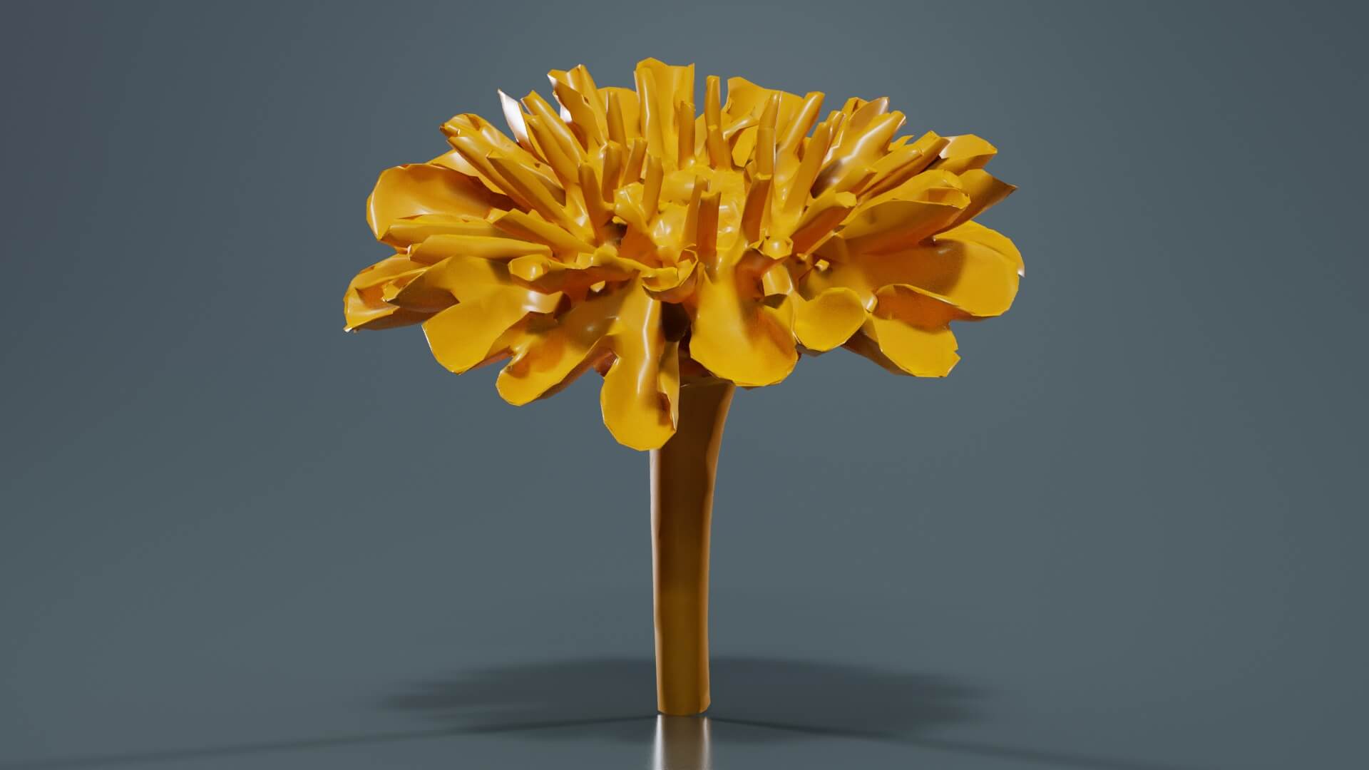 Elegant Zinnia Red - 3D Model by Polygonal Miniatures