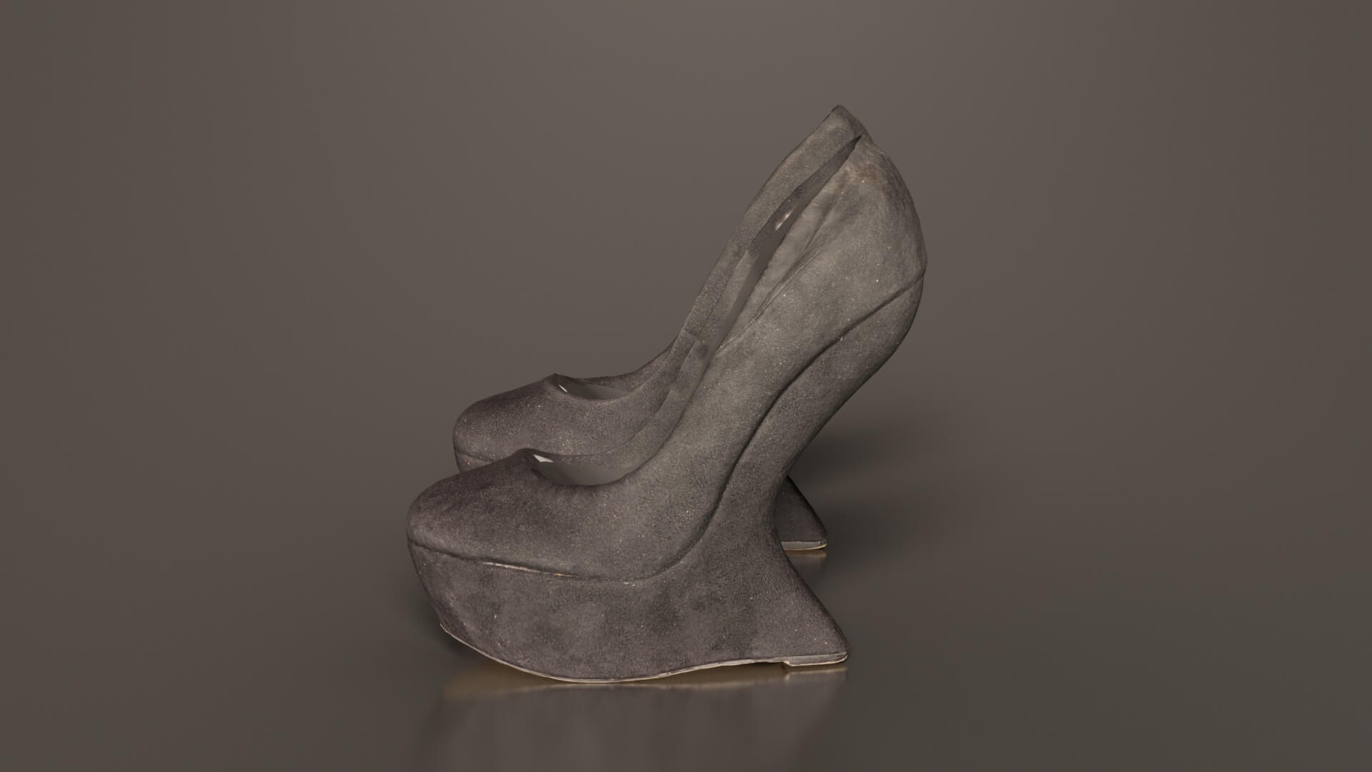 Felt Wedge Boots - 3D Model by Polygonal Miniatures