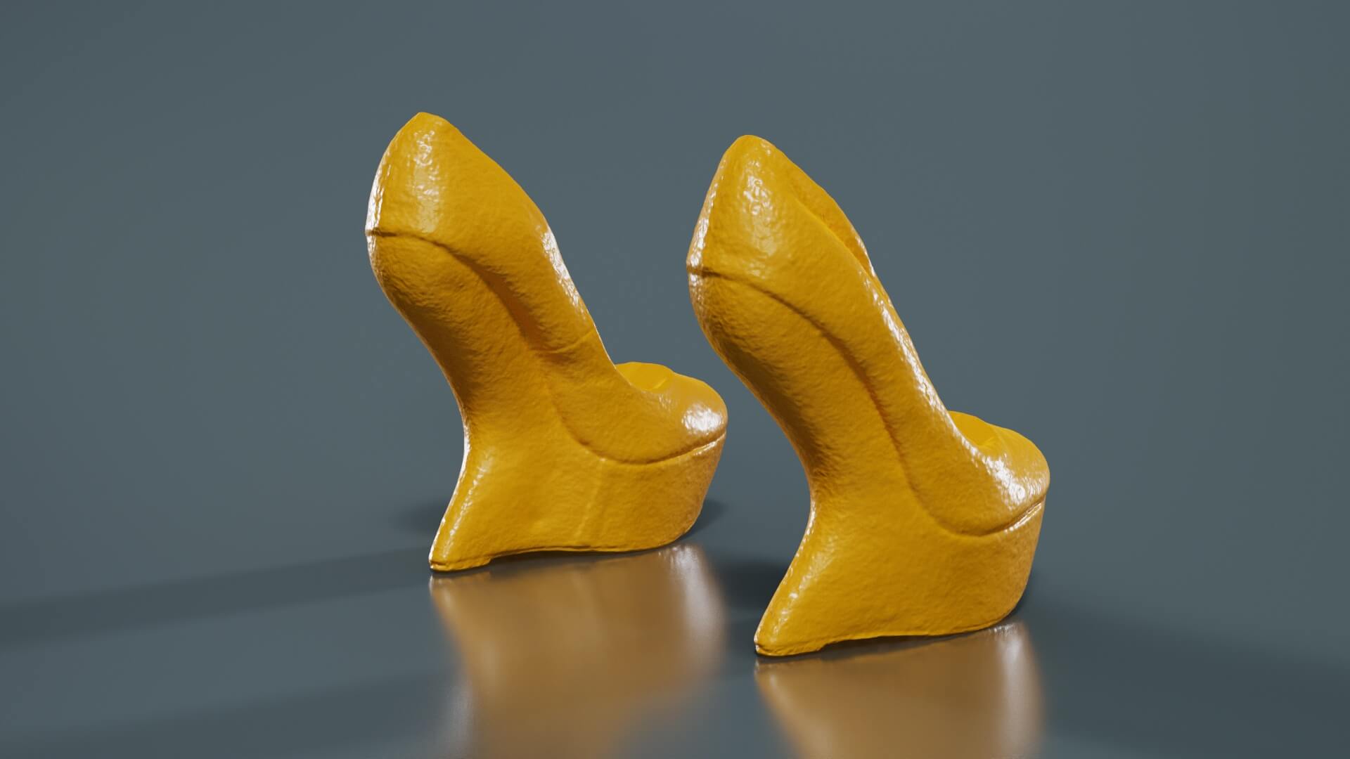 Felt Wedge Boots - 3D Model by Polygonal Miniatures