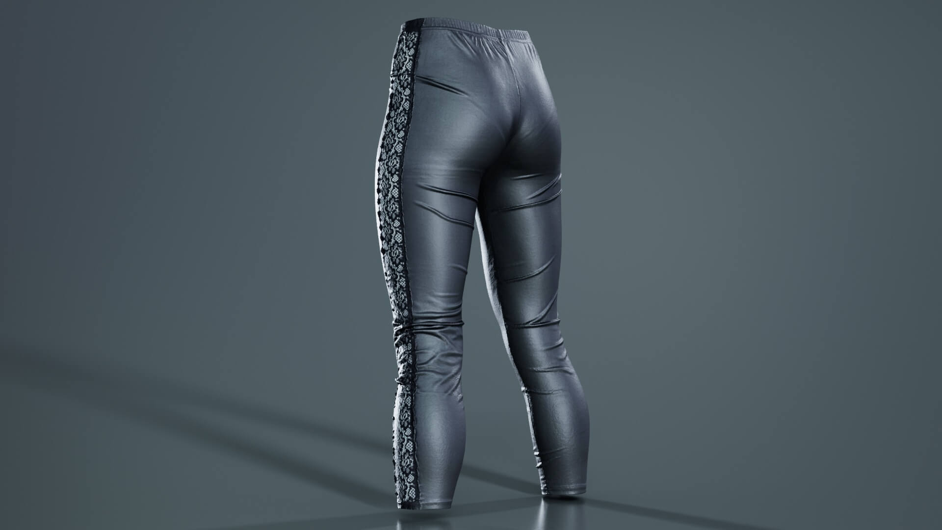 Flower Sides Laced Leggings - 3D Model by Polygonal Miniatures
