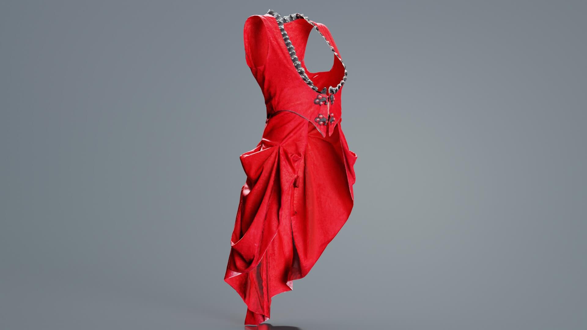 French Cancan Dress - 3D Model by Polygonal Miniatures