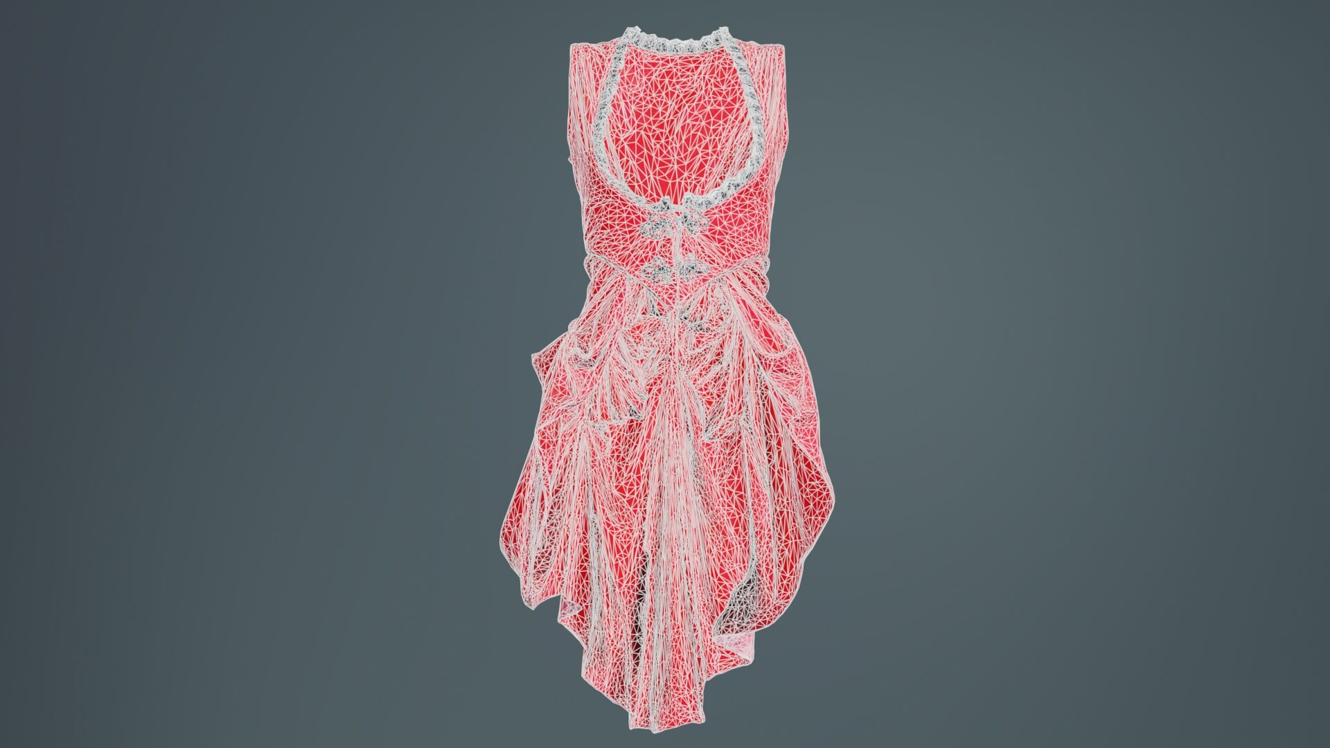 French Cancan Dress - 3D Model by Polygonal Miniatures