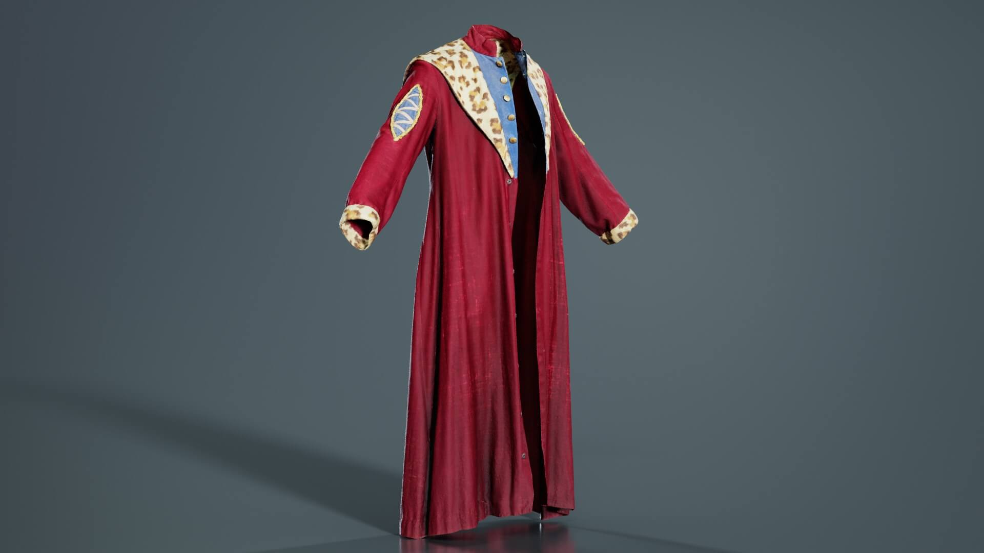 Fur Coat Male Open - 3D Model by Polygonal Miniatures