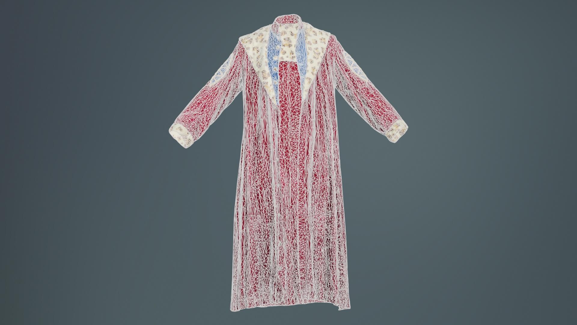 Fur Coat Male Open - 3D Model by Polygonal Miniatures