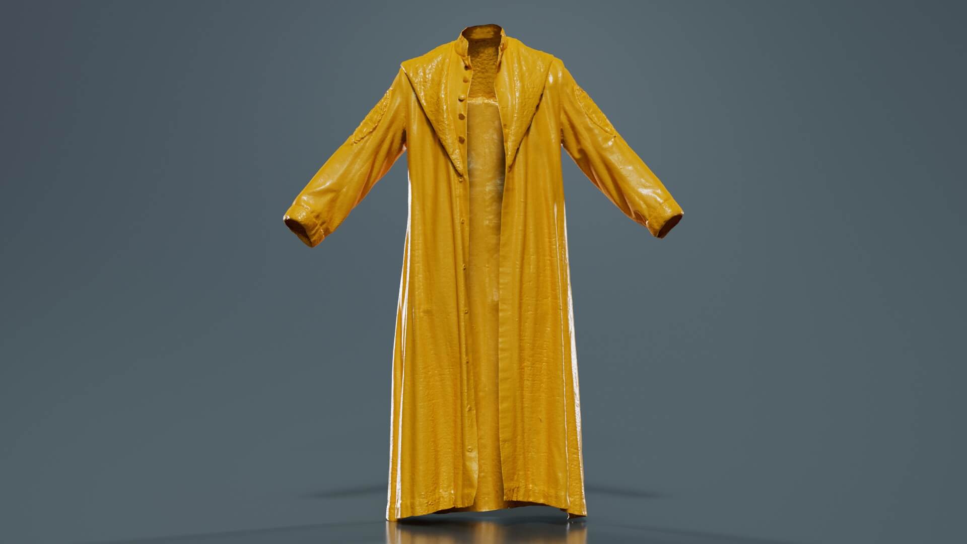 Fur Coat Male Open - 3D Model by Polygonal Miniatures