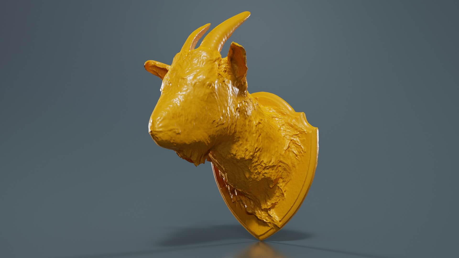 Mounted Goat Head - 3D Model by Polygonal Miniatures