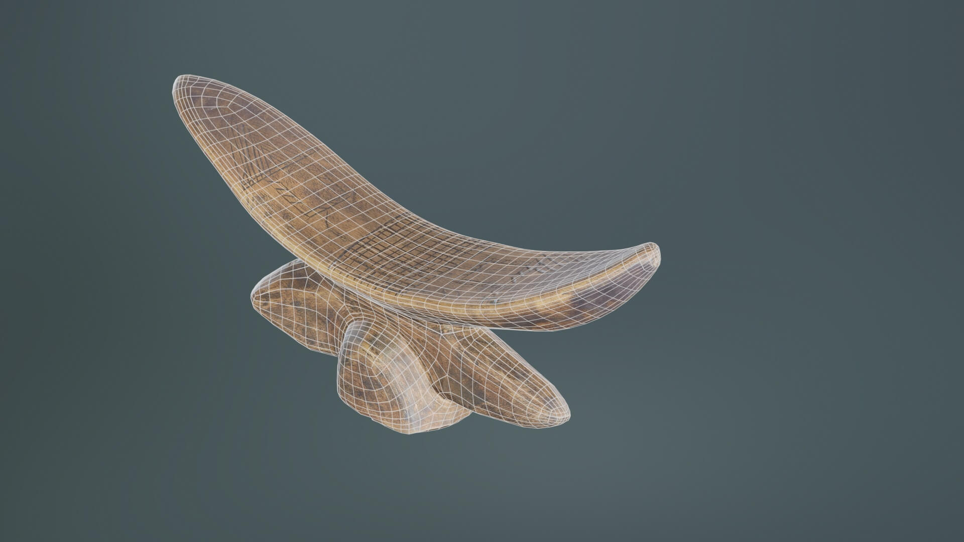 Headrest Africa Wood Furniture Prop 12 - 3D Model by Polygonal Miniatures