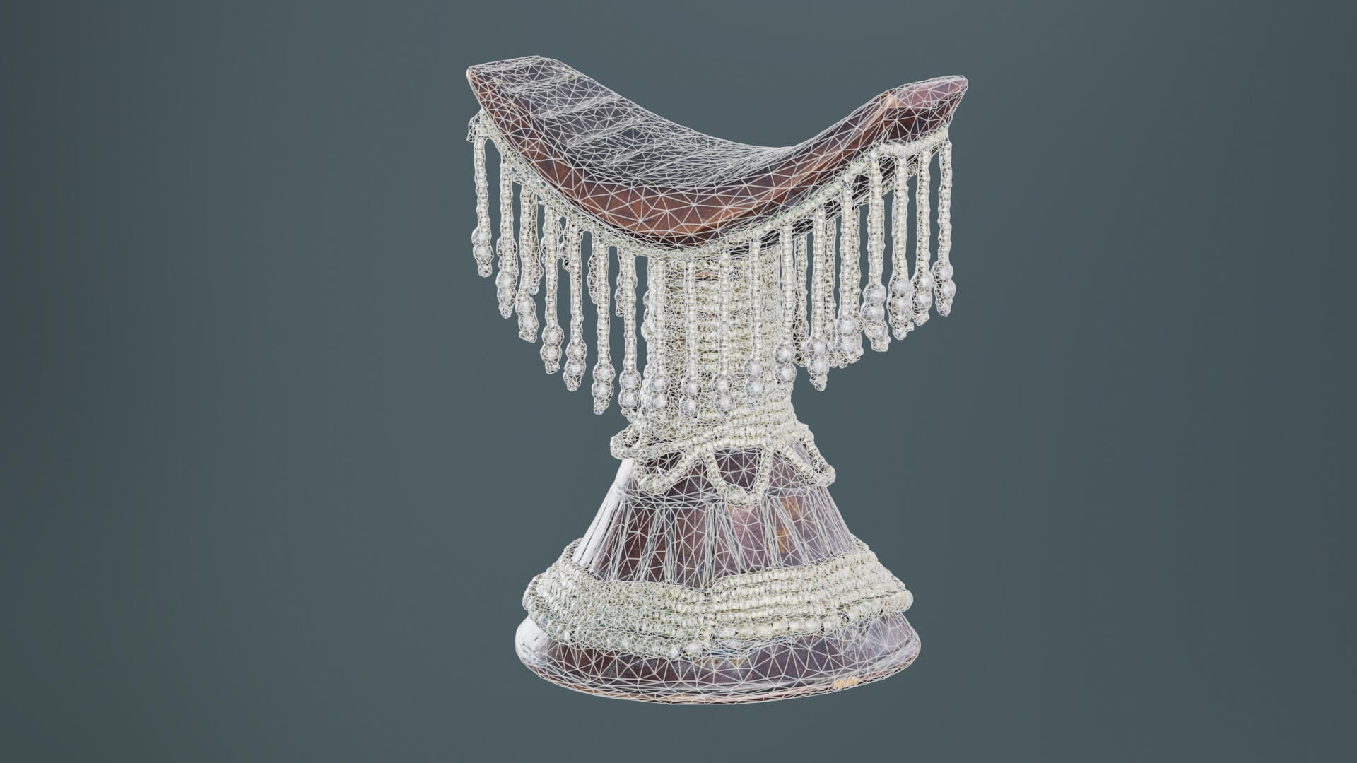 Headrest Africa Wood Furniture Prop 32 - 3D Model by Polygonal Miniatures