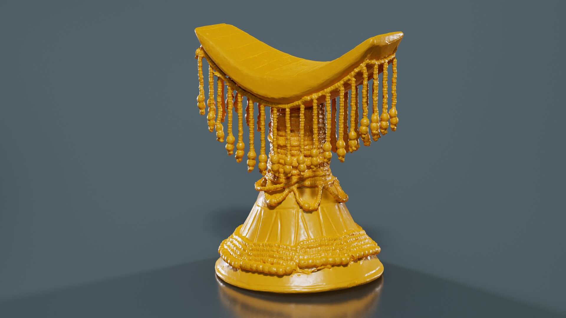 Headrest Africa Wood Furniture Prop 32 - 3D Model by Polygonal Miniatures