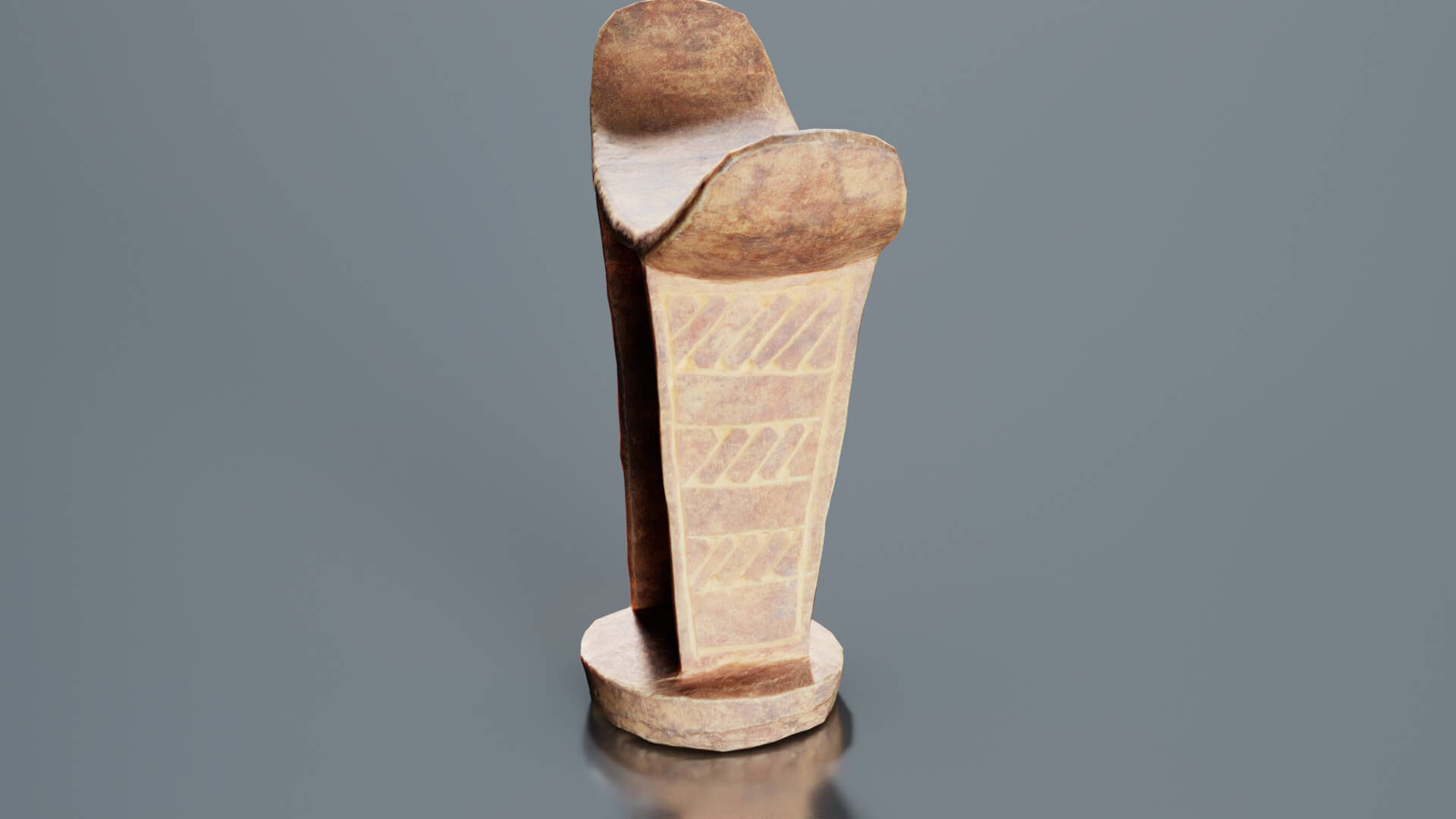 Headrest Africa Wood Furniture Prop 34 - 3D Model by Polygonal Miniatures