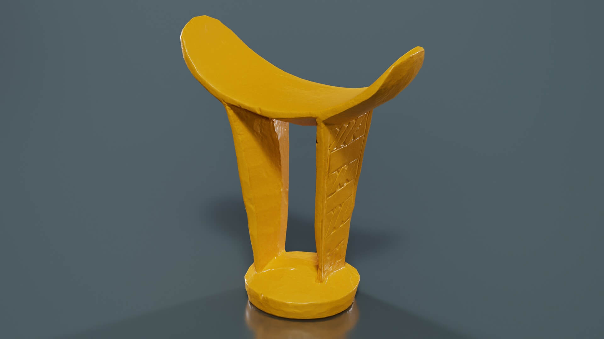 Headrest Africa Wood Furniture Prop 34 - 3D Model by Polygonal Miniatures