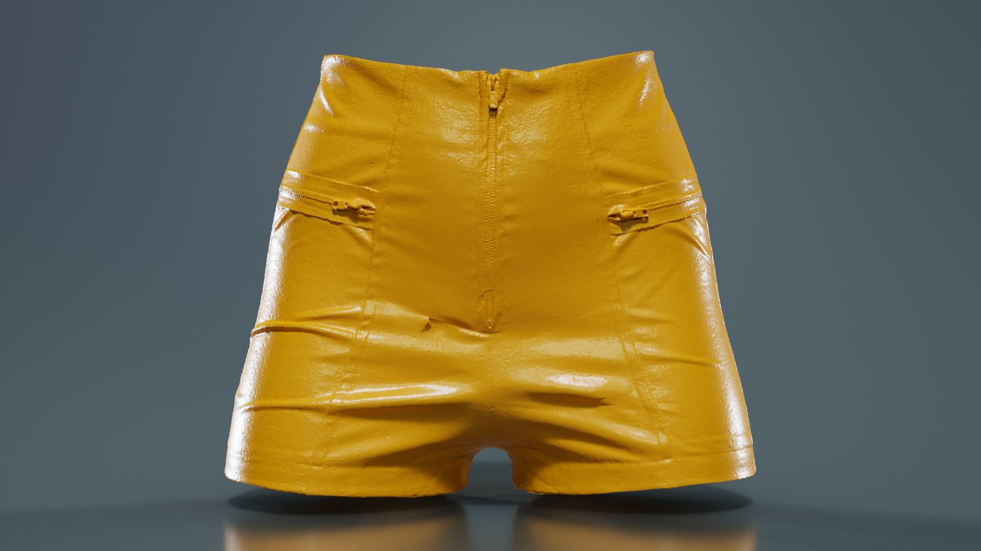 Highwaist Zipper Shorts - 3D Model by Polygonal Miniatures
