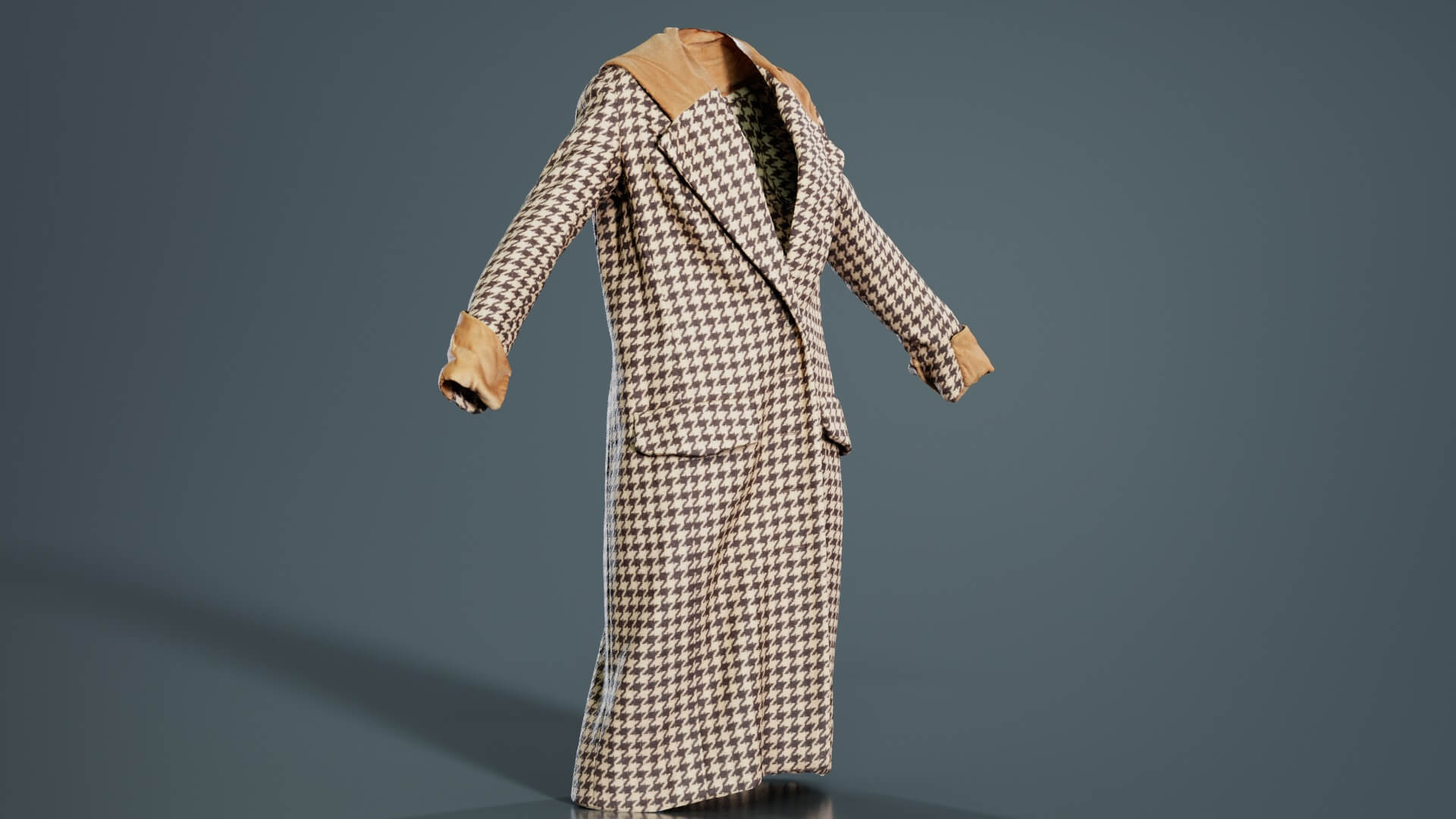 Houndstooth Coat Closed - 3D Model by Polygonal Miniatures