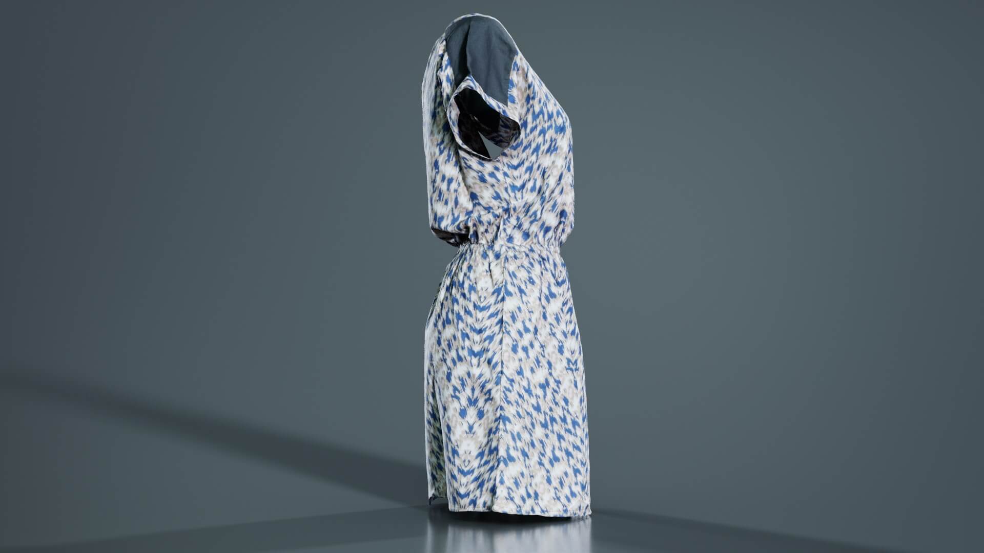 Jagged Pattern Dress - 3D Model by Polygonal Miniatures