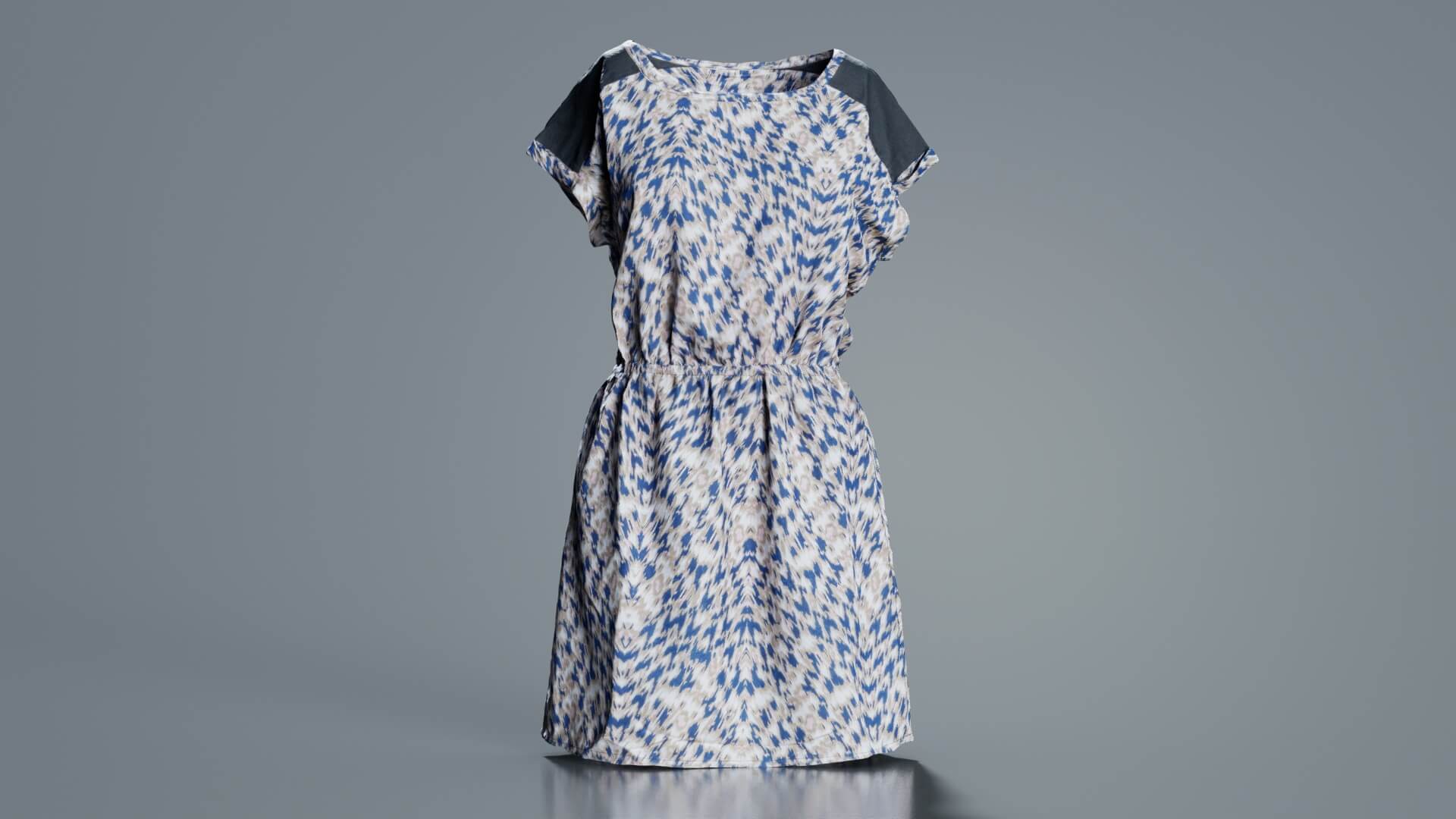 Jagged Pattern Dress - 3D Model by Polygonal Miniatures