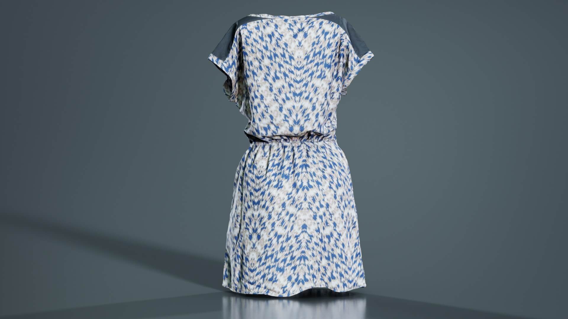 Jagged Pattern Dress - 3D Model by Polygonal Miniatures