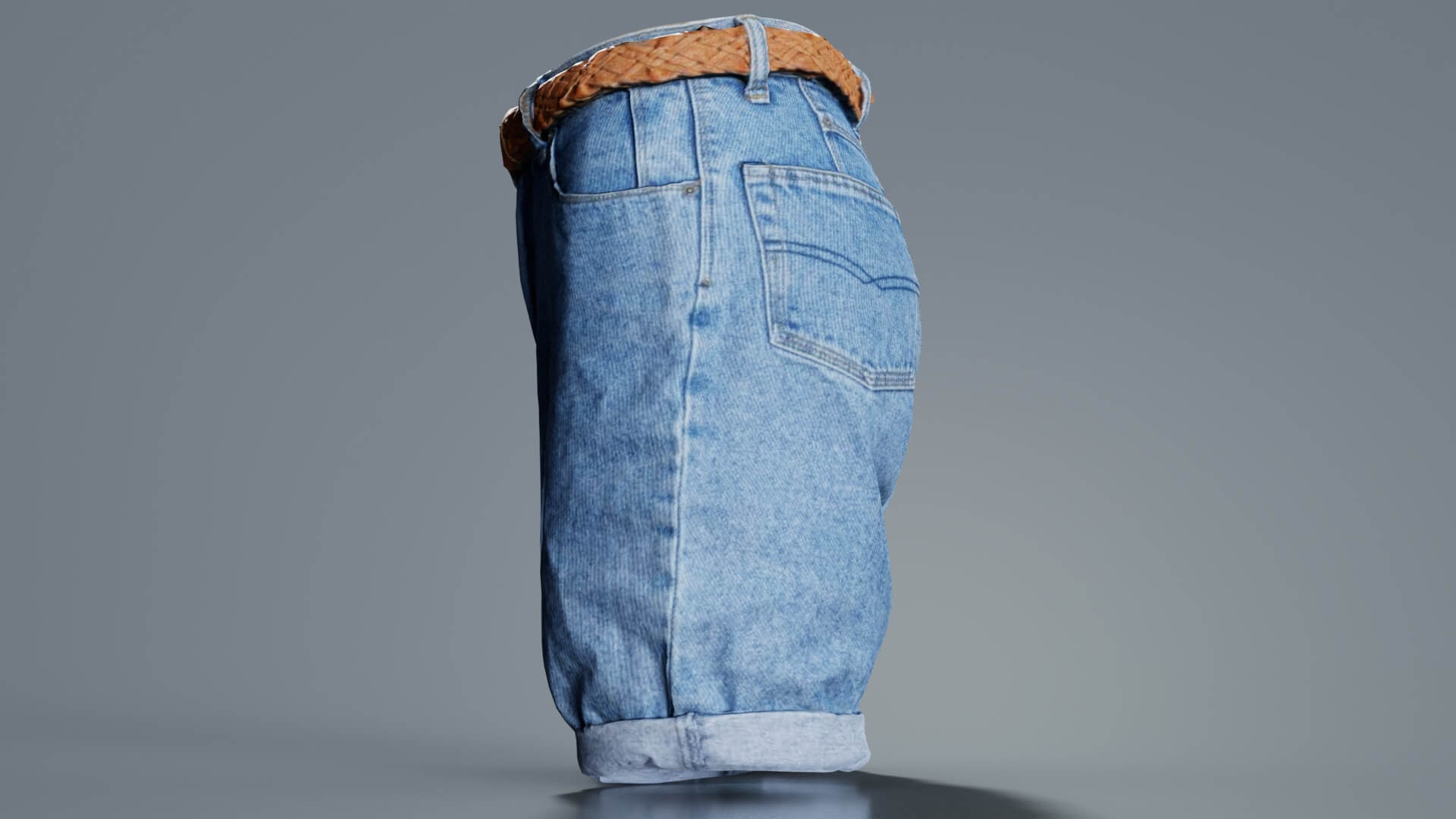 Jeans Short Belt - 3D Model by Polygonal Miniatures