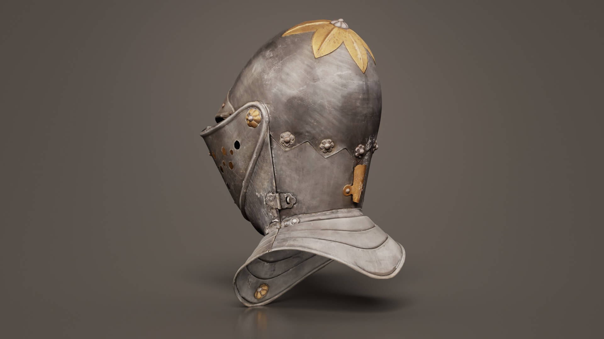 Leaf Knight Helmet Closed - 3D Model by Polygonal Miniatures