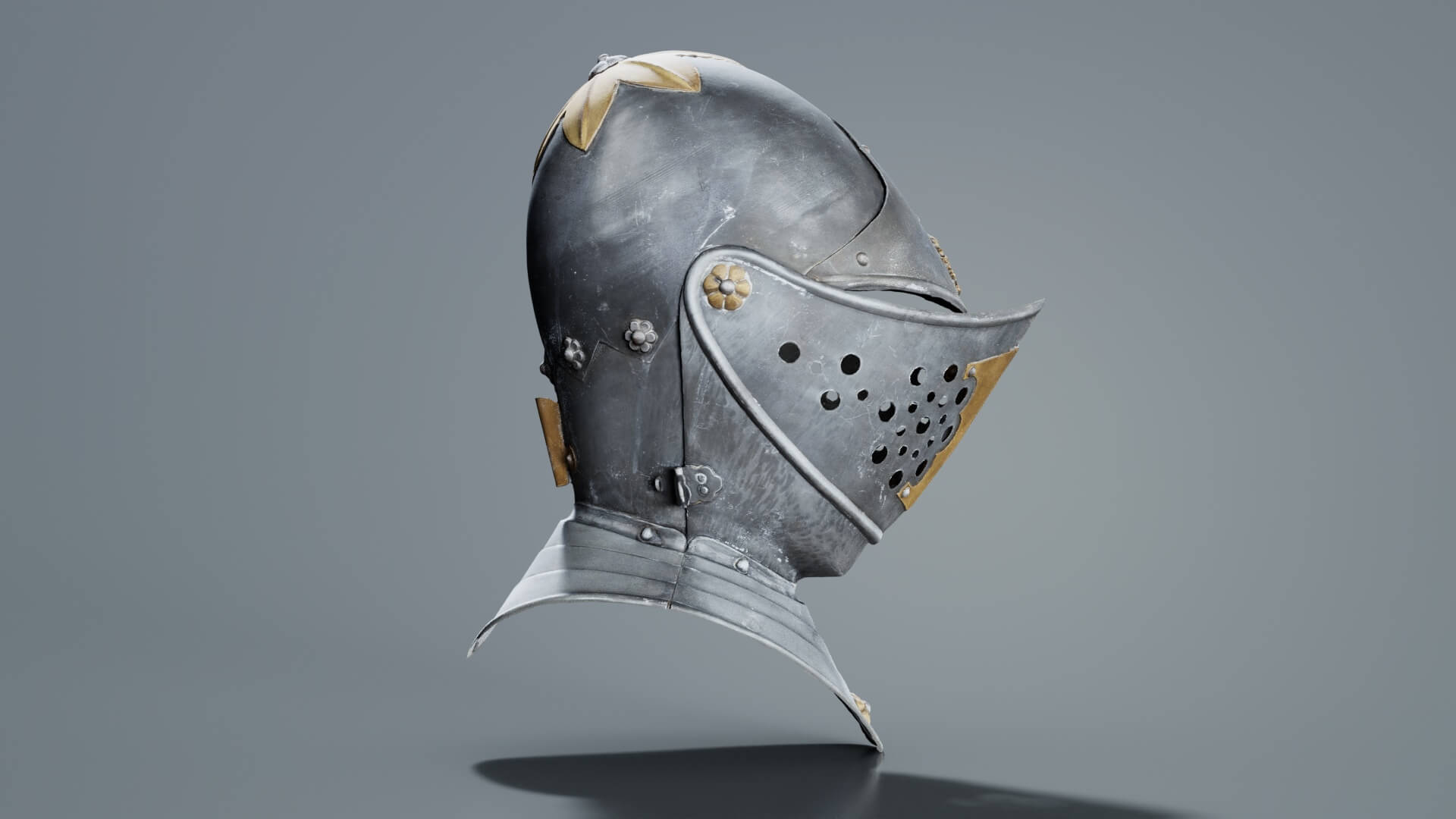 Leaf Knight Helmet Closed - 3D Model by Polygonal Miniatures