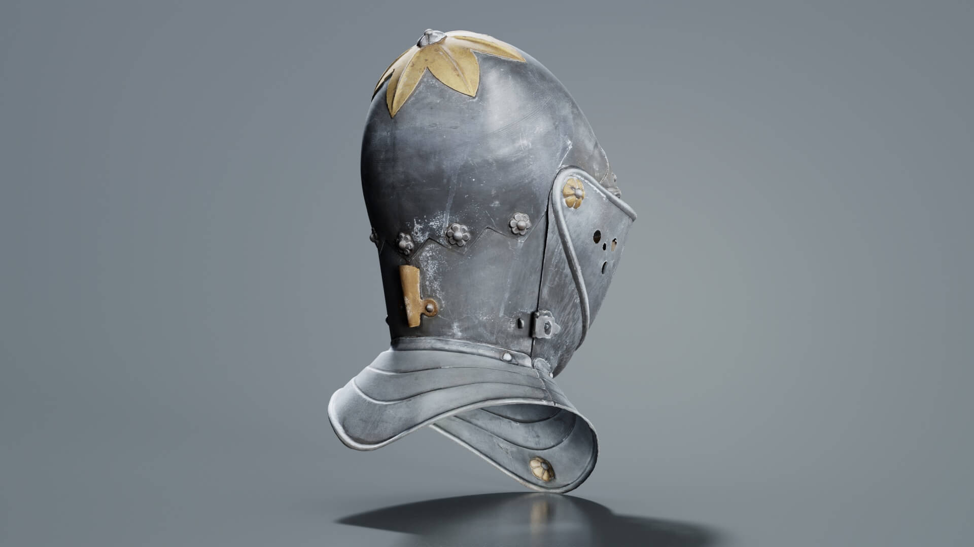 Leaf Knight Helmet Closed - 3D Model by Polygonal Miniatures