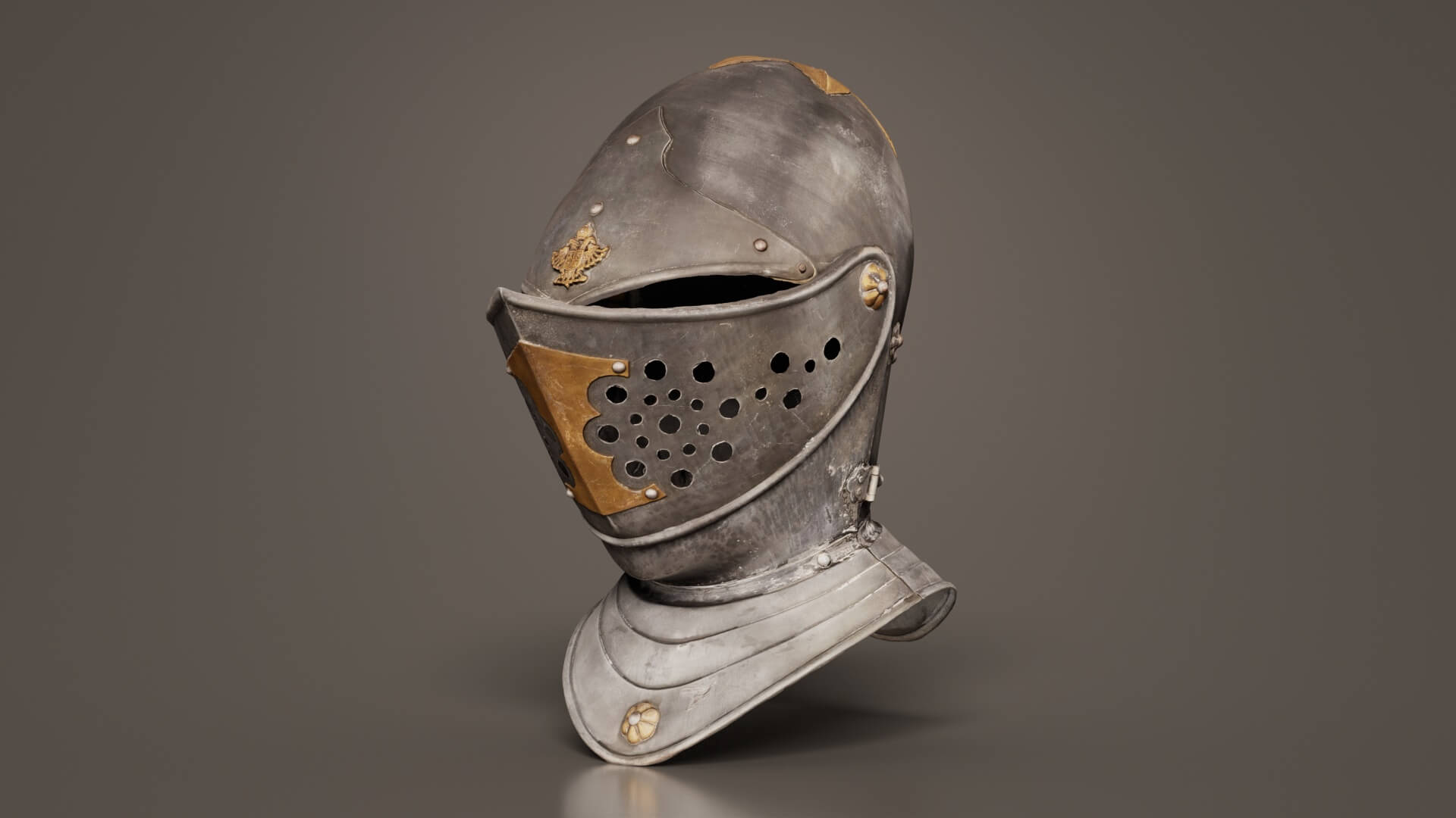 Leaf Knight Helmet Closed - 3D Model by Polygonal Miniatures