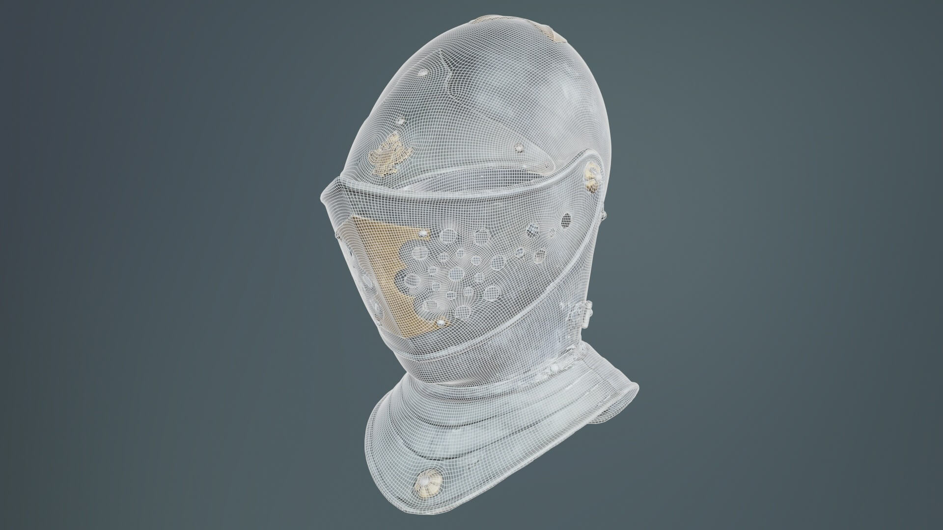 Leaf Knight Helmet Closed - 3D Model by Polygonal Miniatures