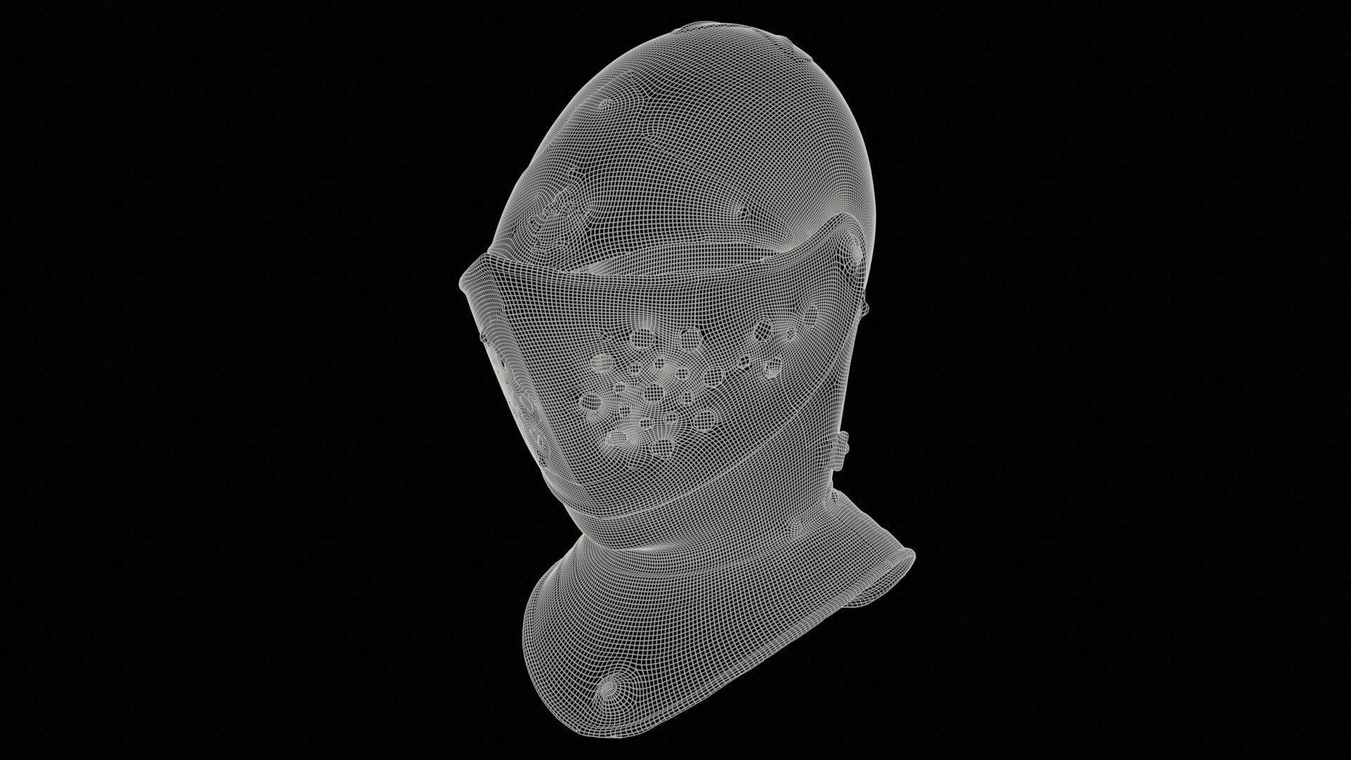 Leaf Knight Helmet Closed - 3D Model by Polygonal Miniatures