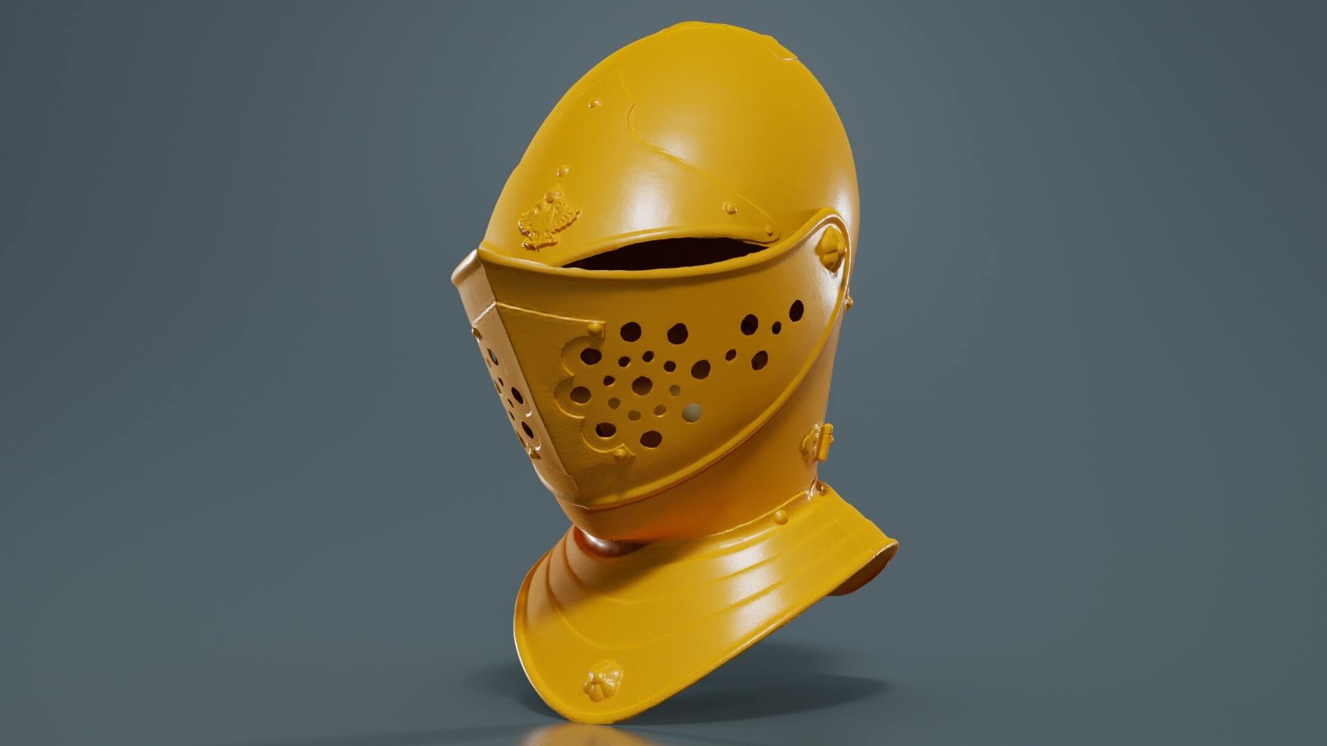 Leaf Knight Helmet Closed - 3D Model by Polygonal Miniatures