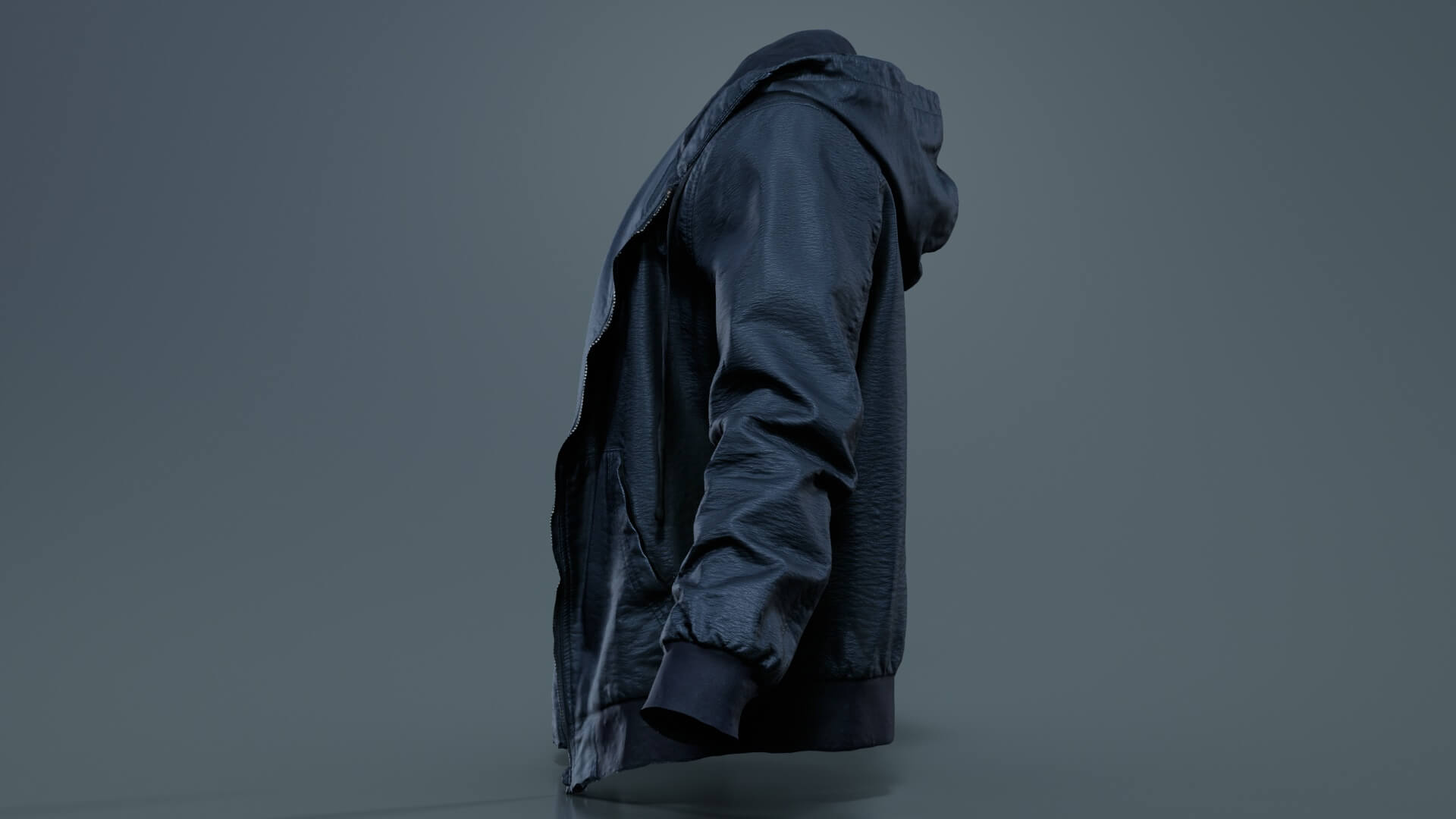Leather Jacket Hoodie Open - 3D Model by Polygonal Miniatures