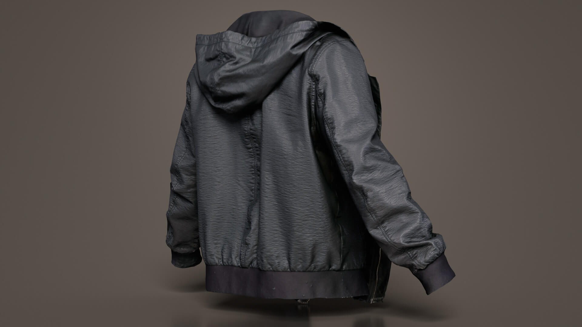 Leather Jacket Hoodie Open - 3D Model by Polygonal Miniatures