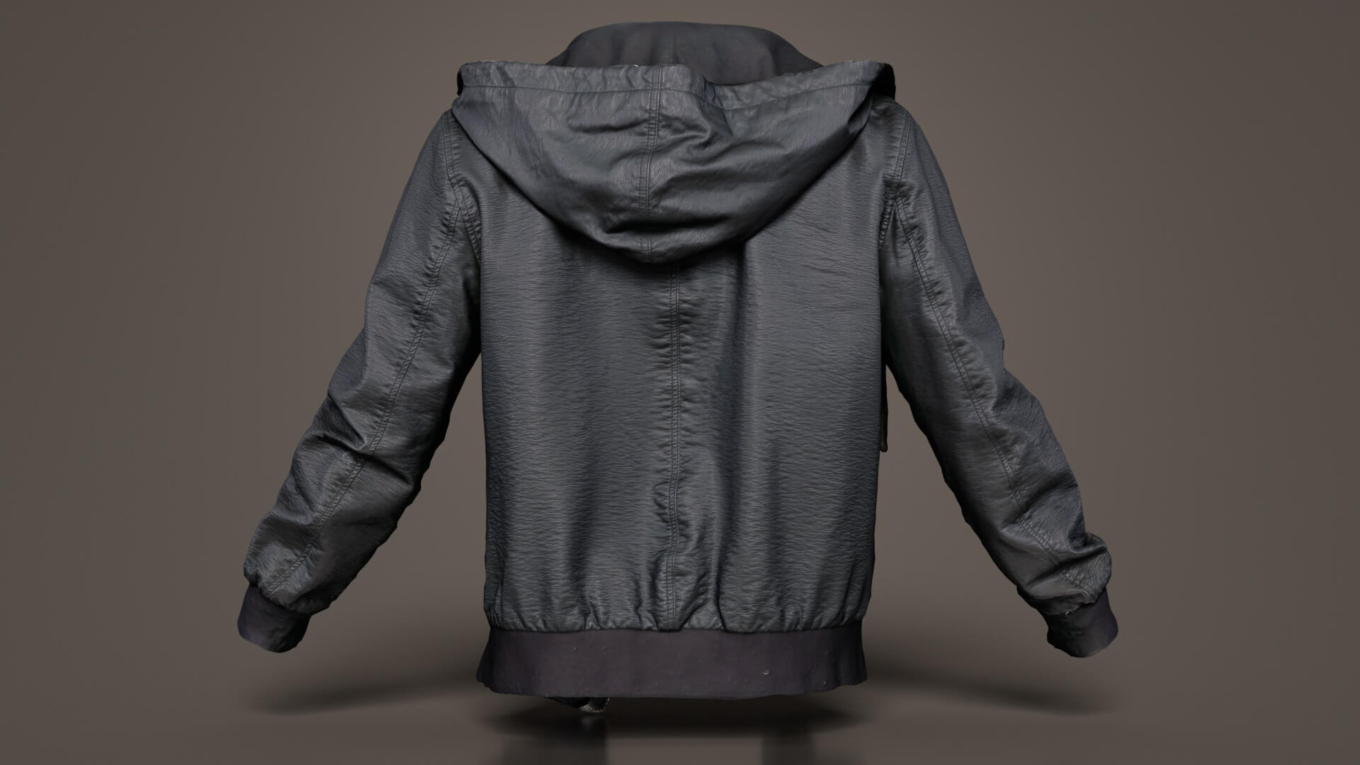 Leather Jacket Hoodie Open - 3D Model by Polygonal Miniatures