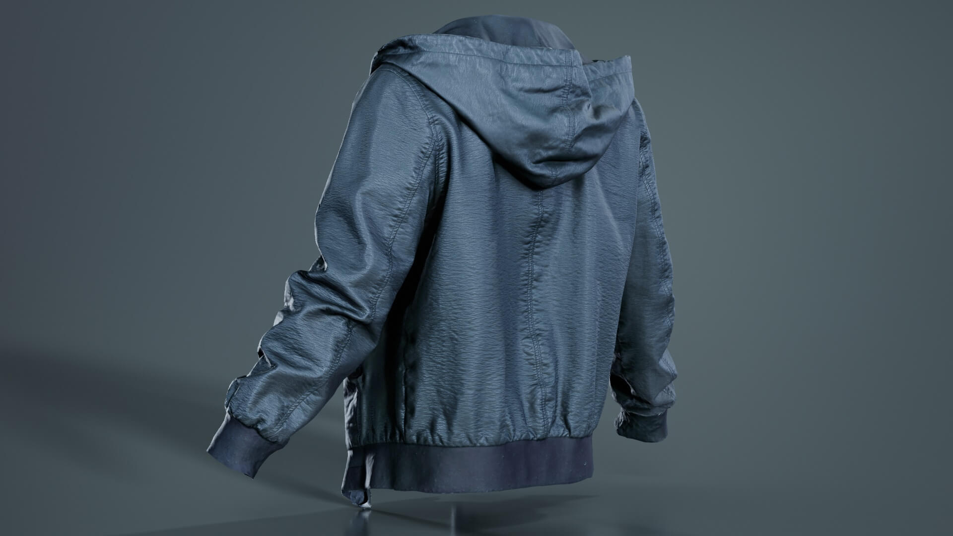 Leather Jacket Hoodie Open - 3D Model by Polygonal Miniatures