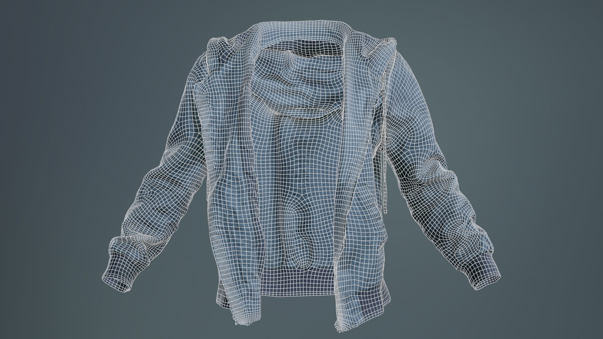 Leather Jacket Hoodie Open - 3D Model by Polygonal Miniatures