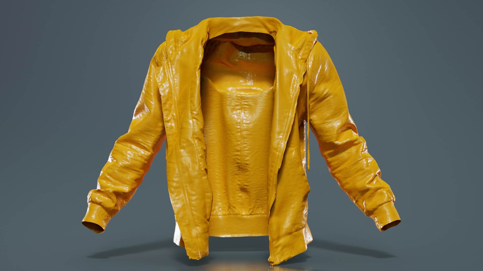 Leather Jacket Hoodie Open - 3D Model by Polygonal Miniatures