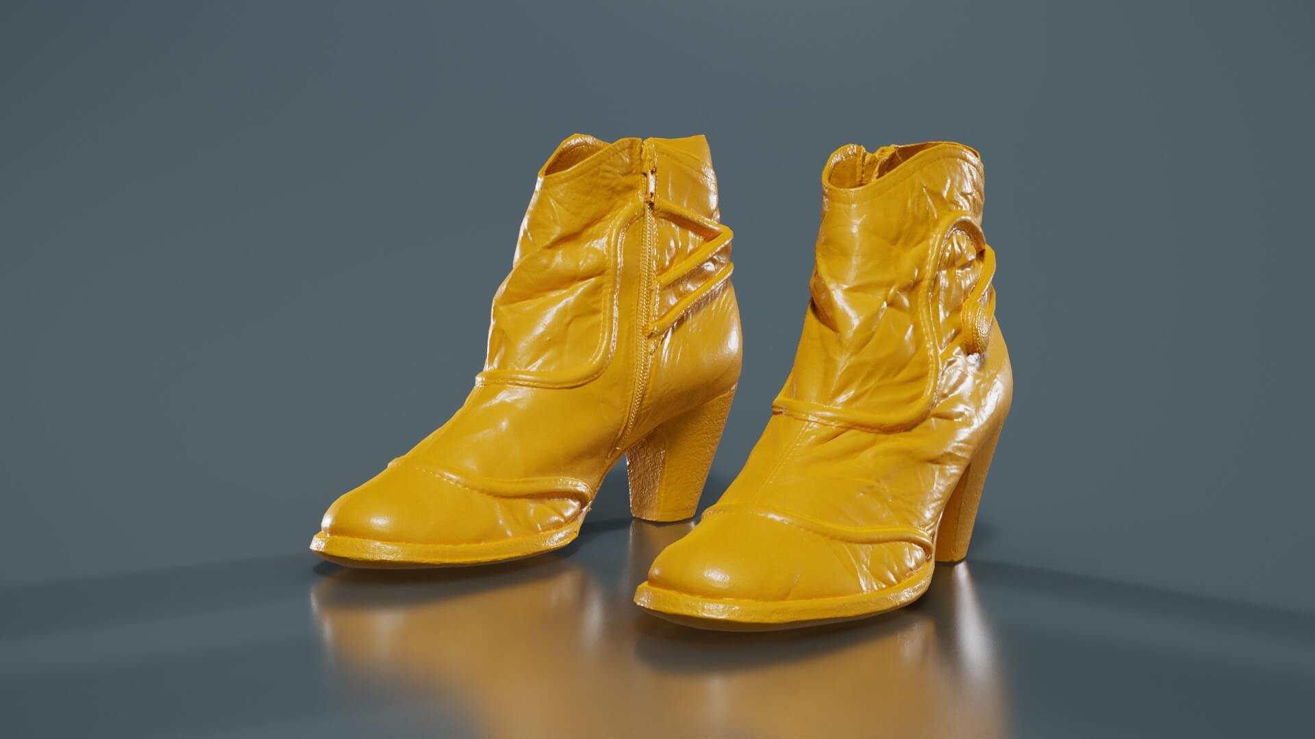 Leather Zipper Shoe - 3D Model by Polygonal Miniatures