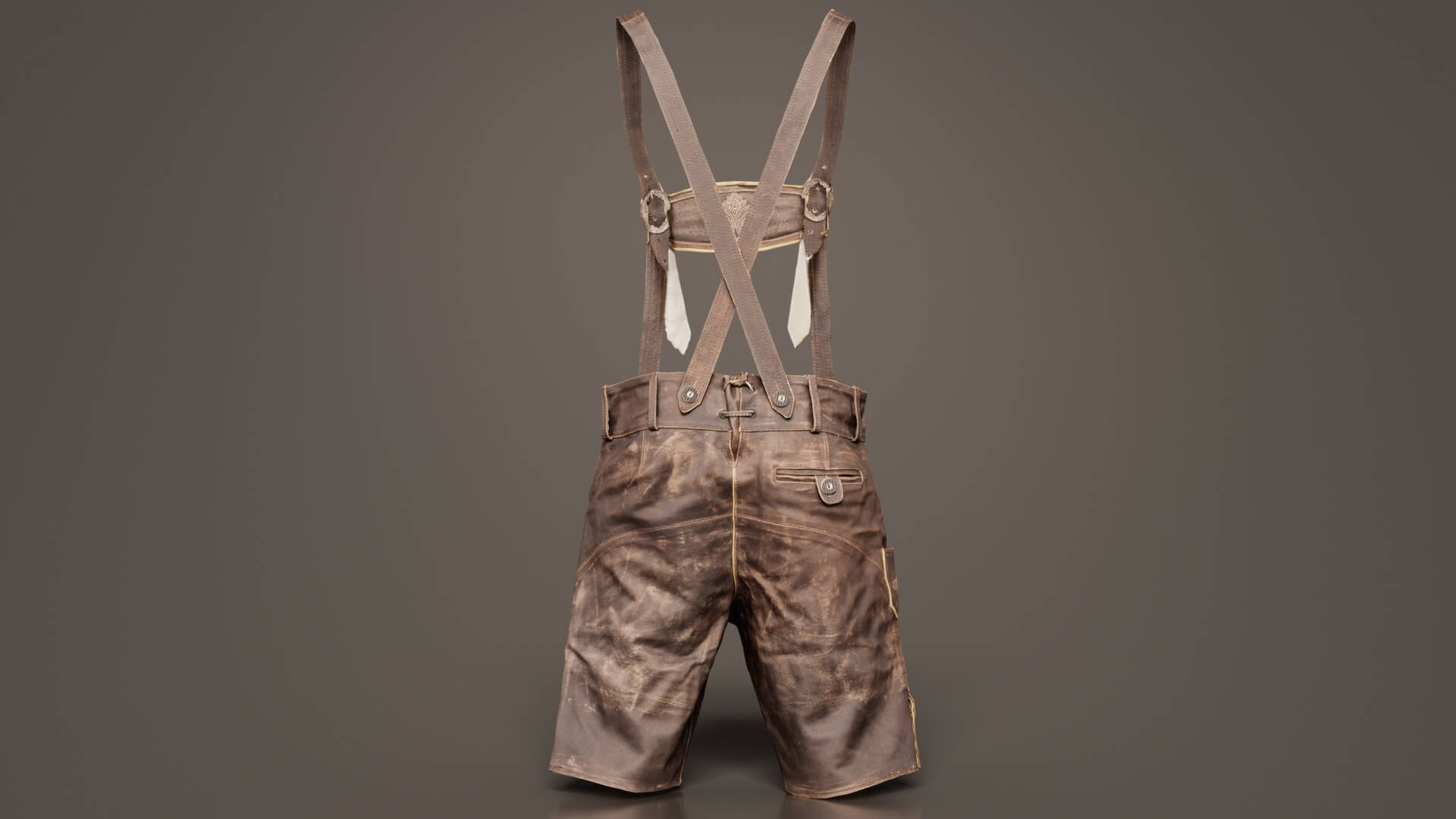 Lederhosen Dark Brown - 3D Model by Polygonal Miniatures