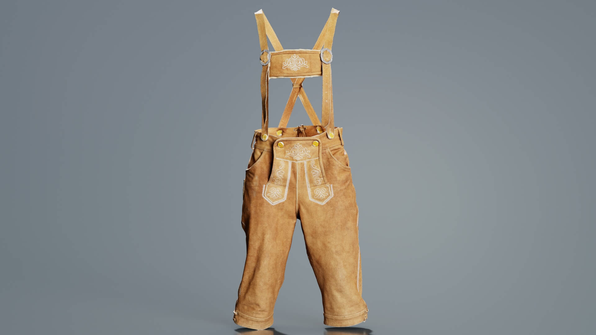Lederhosen Light Brown - 3D Model by Polygonal Miniatures