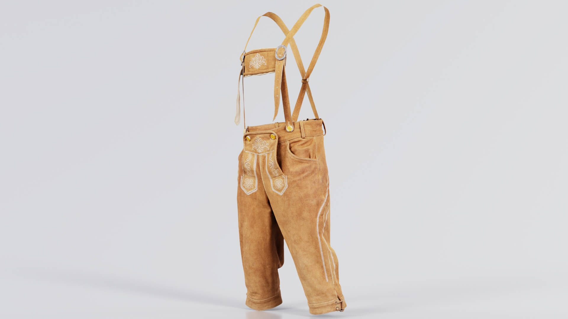 Lederhosen Light Brown - 3D Model by Polygonal Miniatures