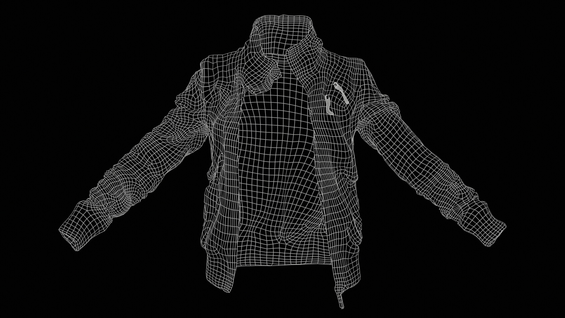 Light Brown Leather Jacket Open - 3D Model by Polygonal Miniatures