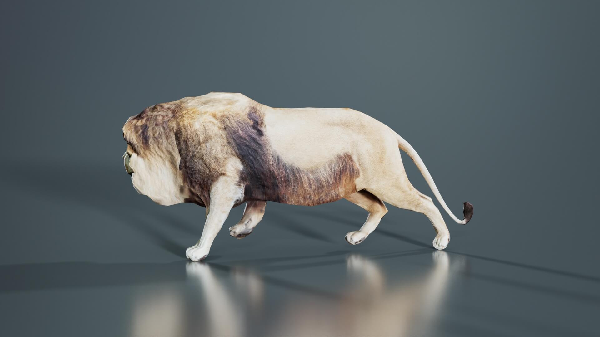 Large Male Lion - 3D Model by Polygonal Miniatures