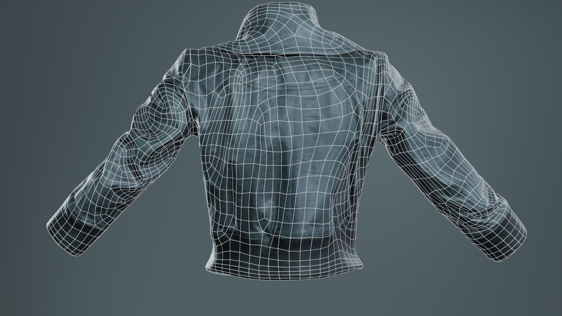 Mini Black Leather Jacket Open - 3D Model by Polygonal Miniatures