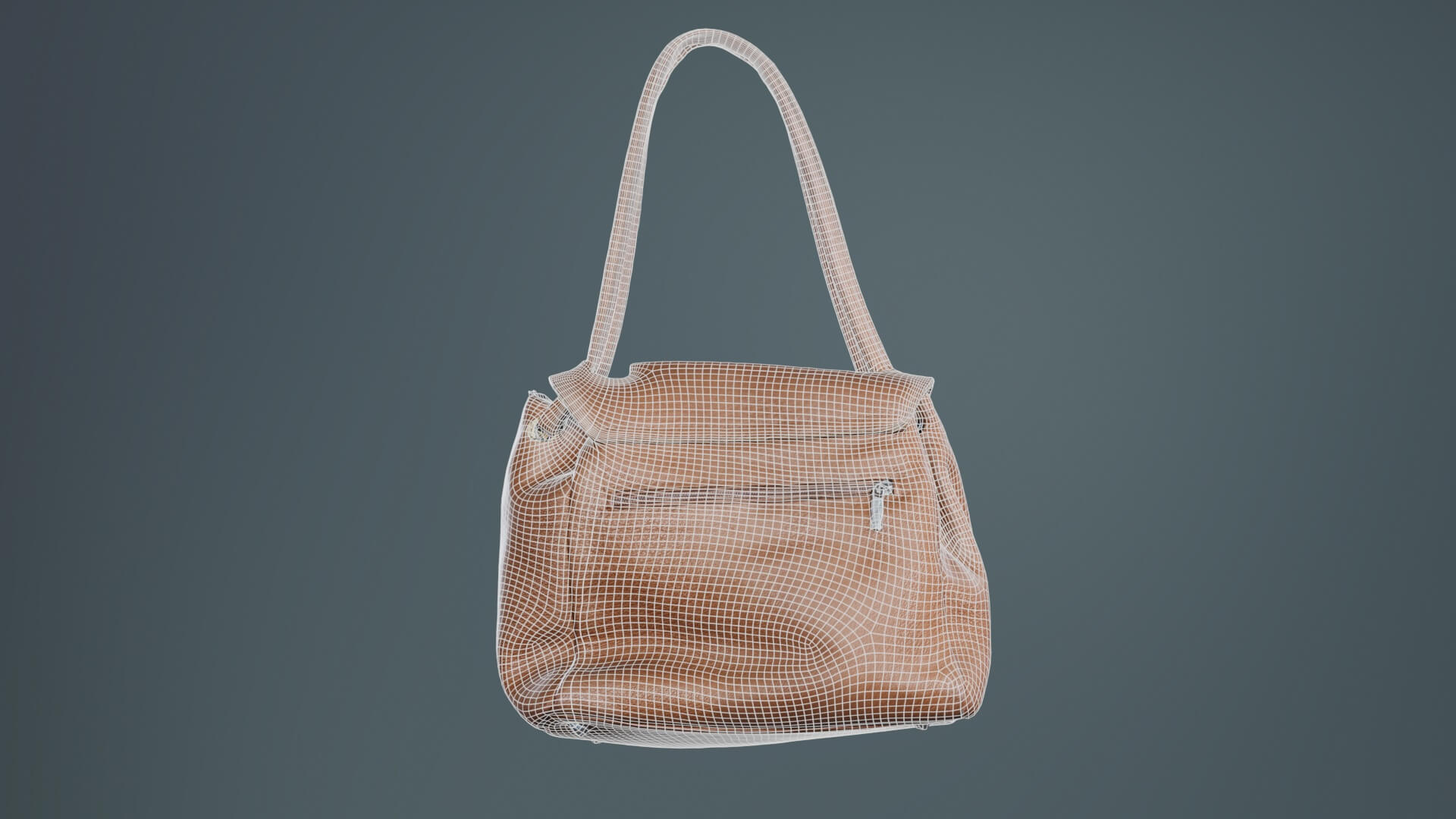 Mini Brown Leather Handbag - 3D Model by Polygonal Miniatures