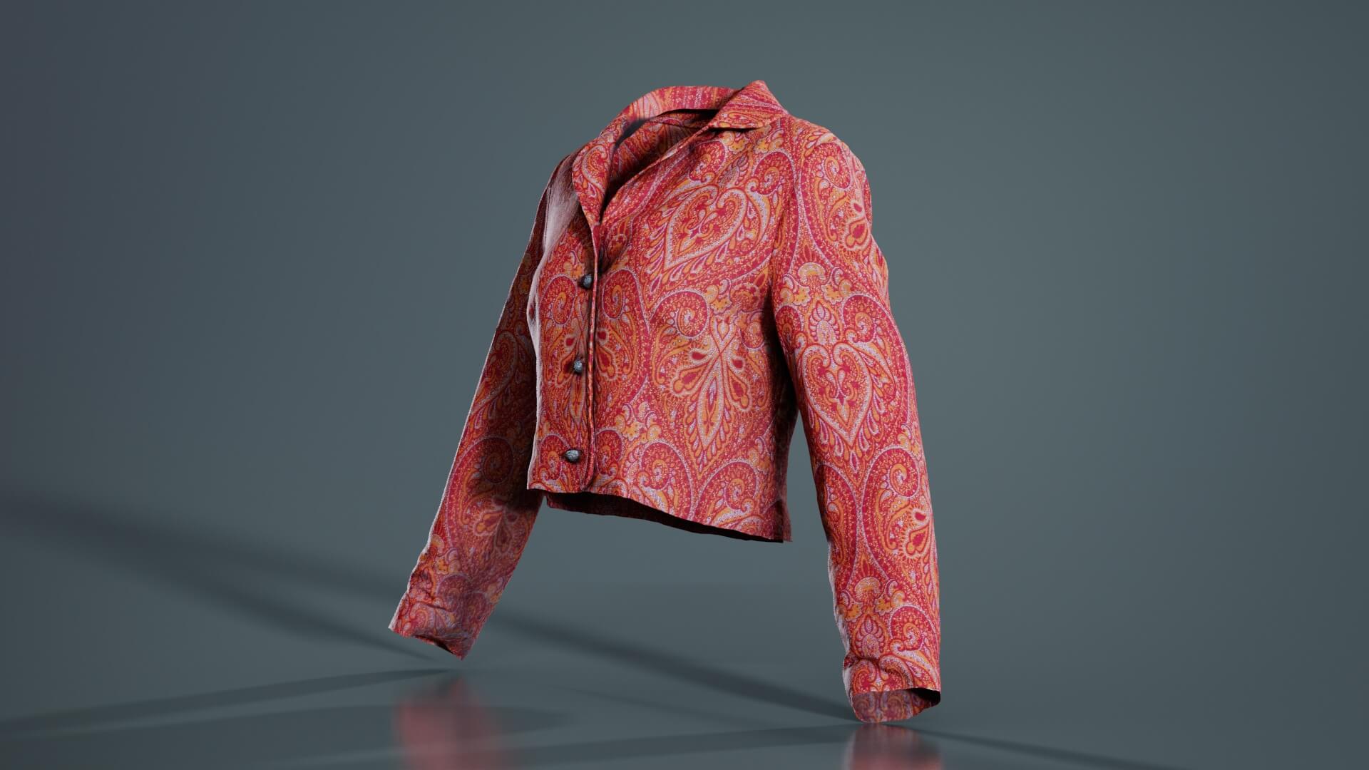 Mini Jacket Red Decoration - 3D Model by Polygonal Miniatures