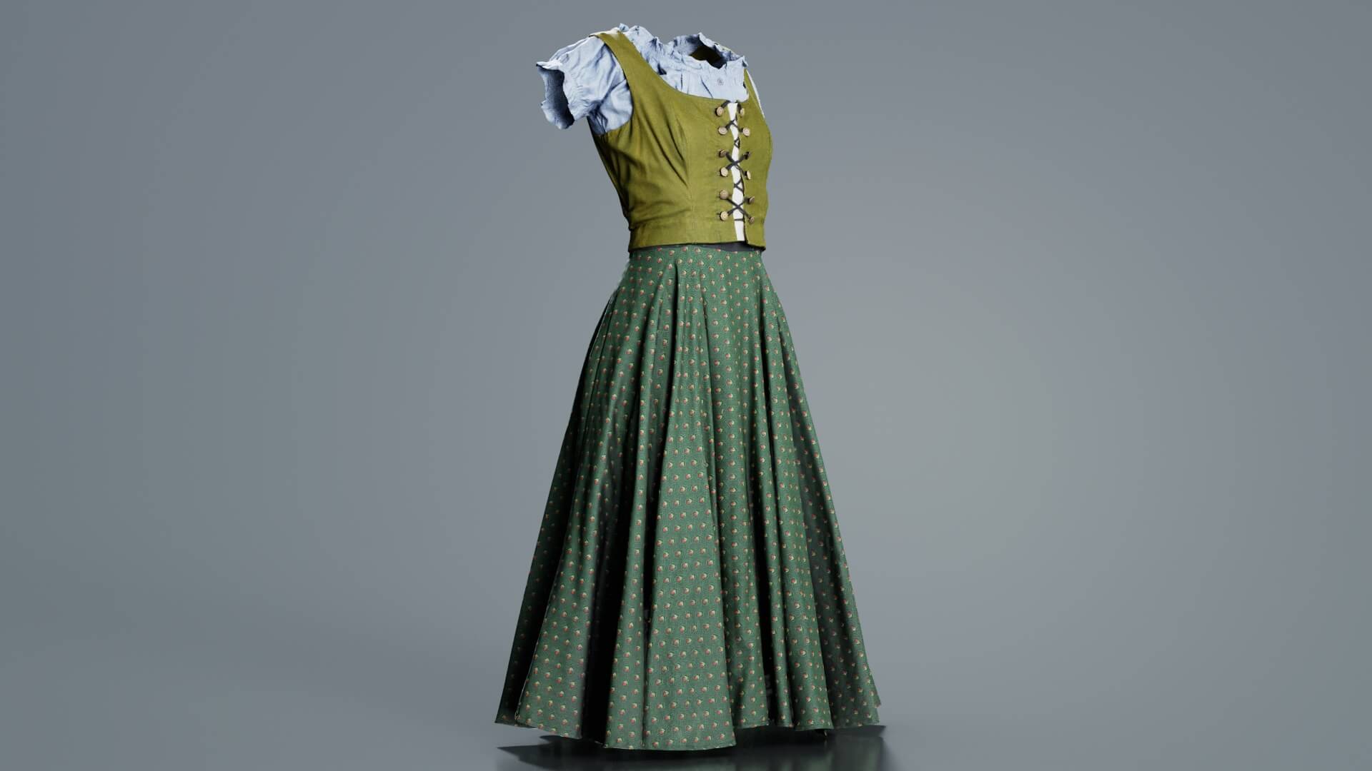 Oktoberfest Dress - 3D Model by Polygonal Miniatures