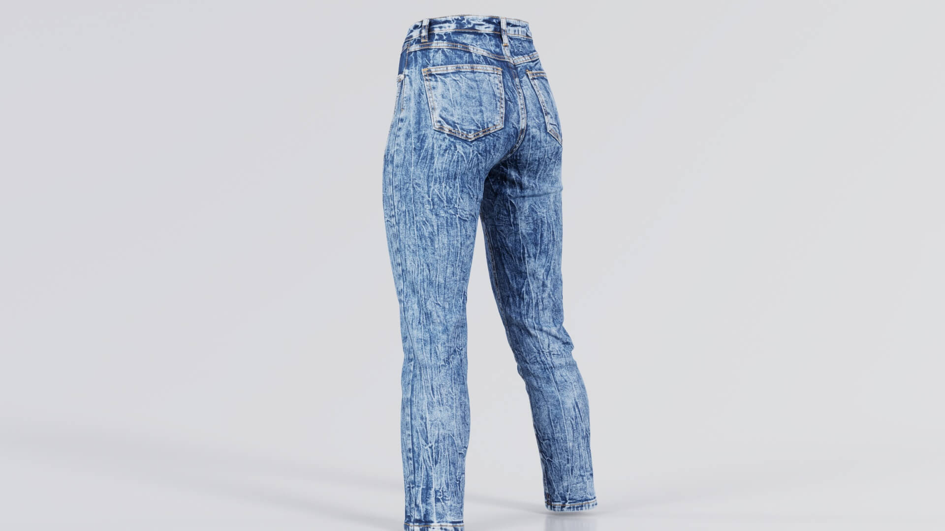 Patchy Jeans Trousers - 3D Model by Polygonal Miniatures