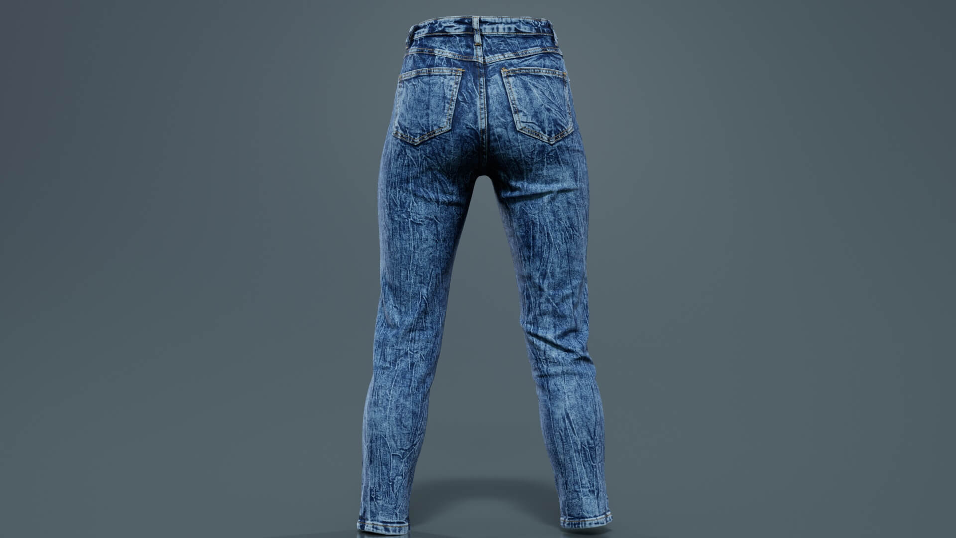 Patchy Jeans Trousers - 3D Model by Polygonal Miniatures