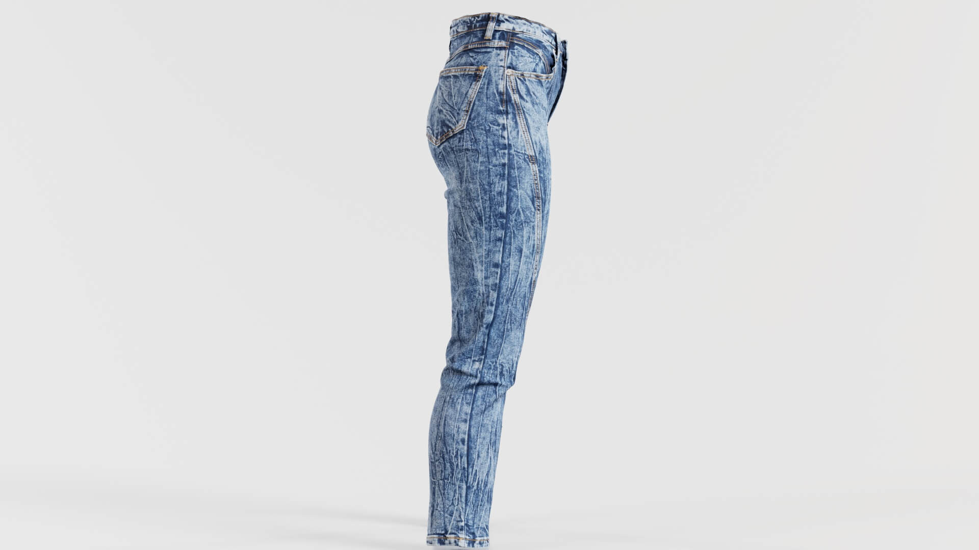 Patchy Jeans Trousers - 3D Model by Polygonal Miniatures