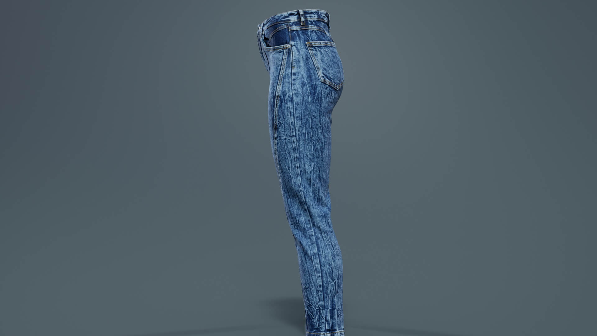 Patchy Jeans Trousers - 3D Model by Polygonal Miniatures